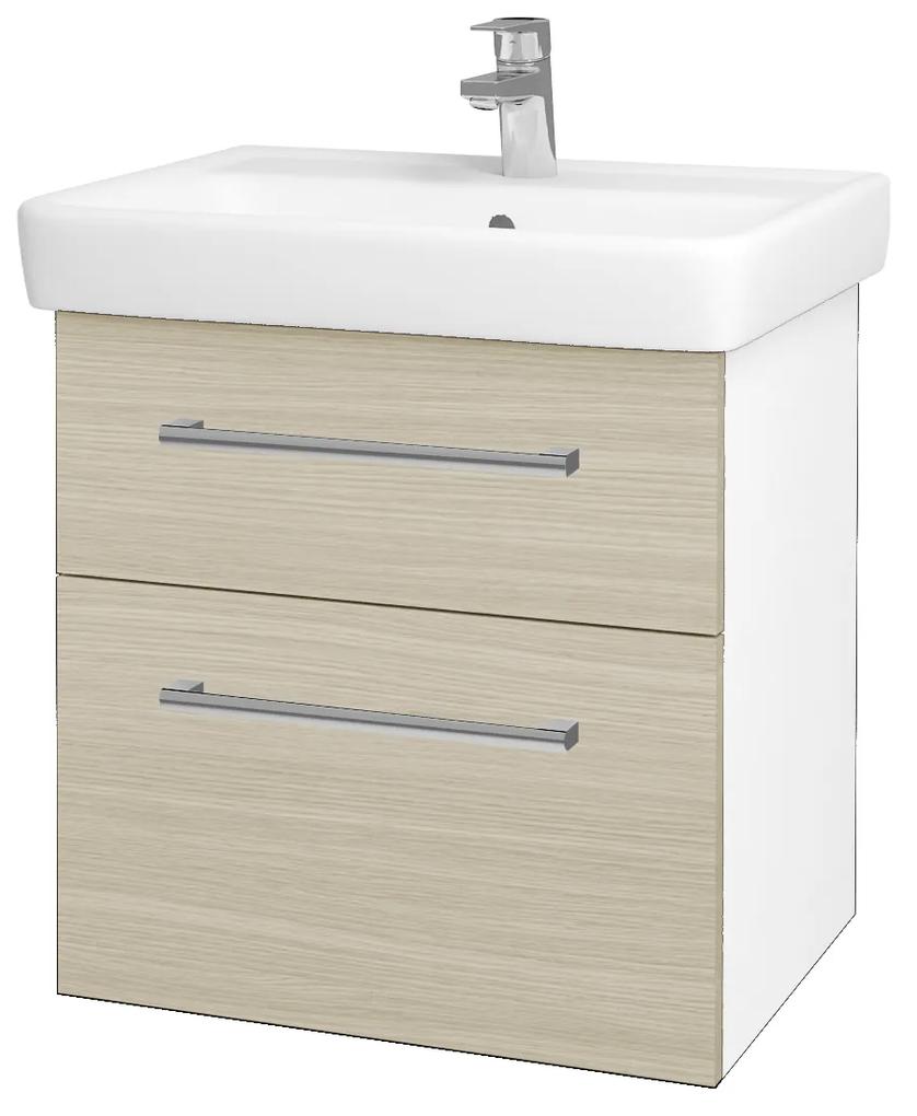 Dřevojas Koupelnová skříň Q MAX SZZ2 60 Varianta: N01 Bílá lesk / Úchytka T01 / D01 Beton