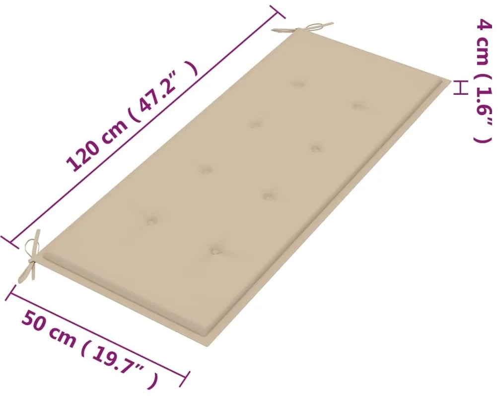 vidaXL Marketos 2místná zahradní lavice s poduškou 120 cm masivní eukalyptus