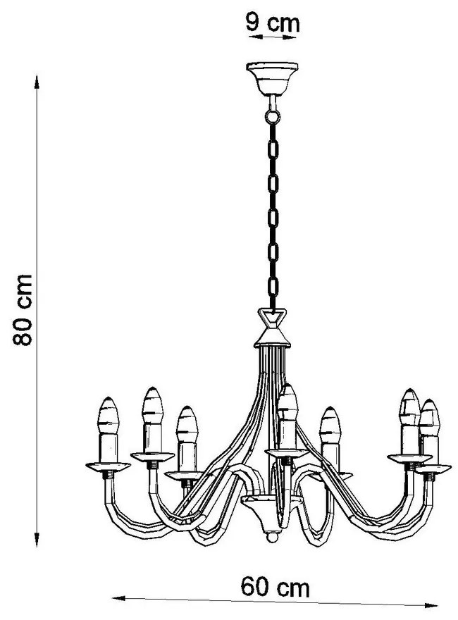 Černé závěsné svítidlo Sollux Fiorano 7