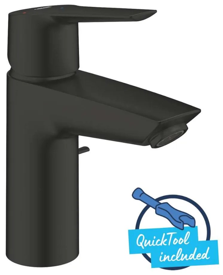 Grohe QuickFix Start - Umyvadlová baterie s výpustí, studený start, matná černá 311372432