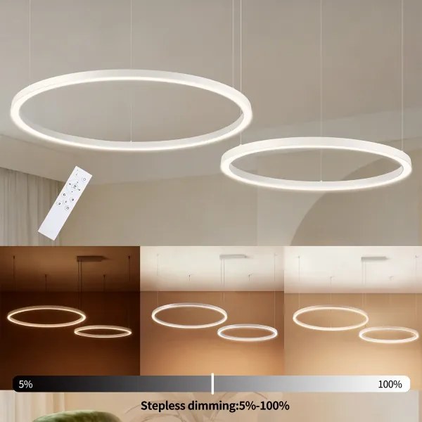 Brilagi - LED Stmívatelný lustr na lanku PORTOFINO LED/98W/230V bílá + DO