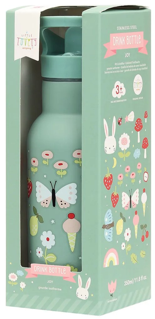 A Little Lovely Company - nerezová láhev na pití, 350 ml  - radost