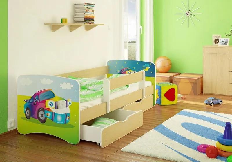 MAXMAX Dětská postel AUTÍČKO funny 160x80 cm - bez šuplíku