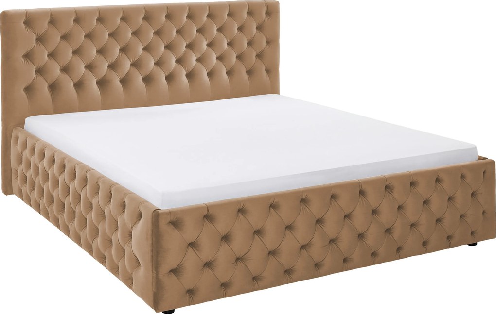 XXXLutz ČALOUNĚNÁ POSTEL, 180/200 cm, světle hnědá home24 - Manželské postele - 001489001009