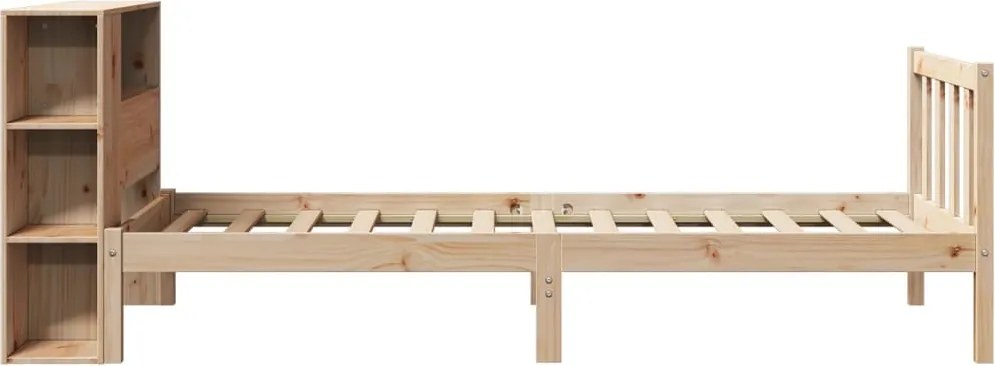 Postel s knihovnou bez matrace 75 x 190 cm masivní borovice 3321676