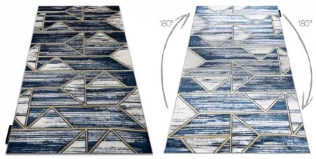 Moderní koberec DE LUXE 462 Geometrický Strukturální tmavě modrý / velikost 240x340 cm | krásné koberce cz