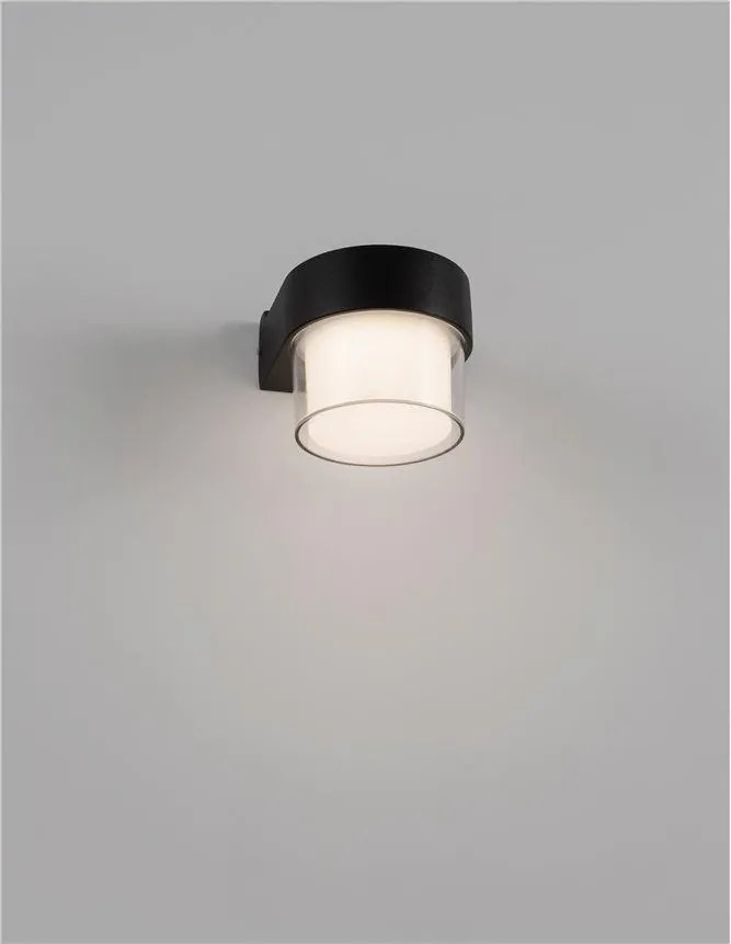 NV 9925665 Venkovní nástěnné svítidlo DARF černý hliník ABS difuzor LED 5W 3000K 100-240V 104st. IP65 světlo dolů - NOVA LUCE
