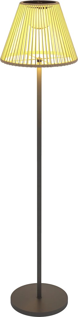 Outsunny Solární stojací lampa ratan Solární lampy se světelným senzorem 25 LED světel Solární světlo v boho stylu Ø33 x 135 cm