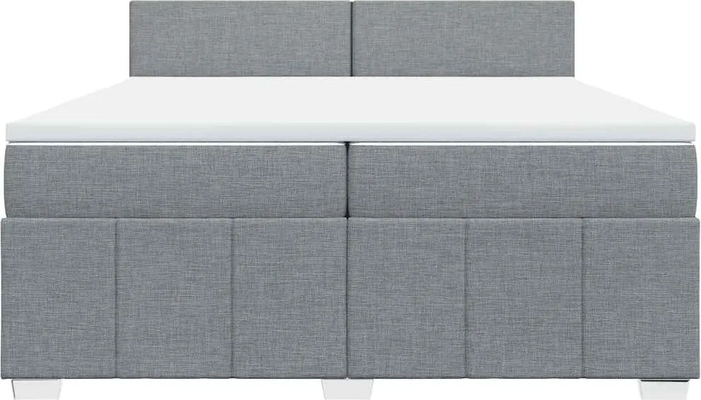 Box spring postel s matrací světle šedá 200 x 200 cm textil 3289468