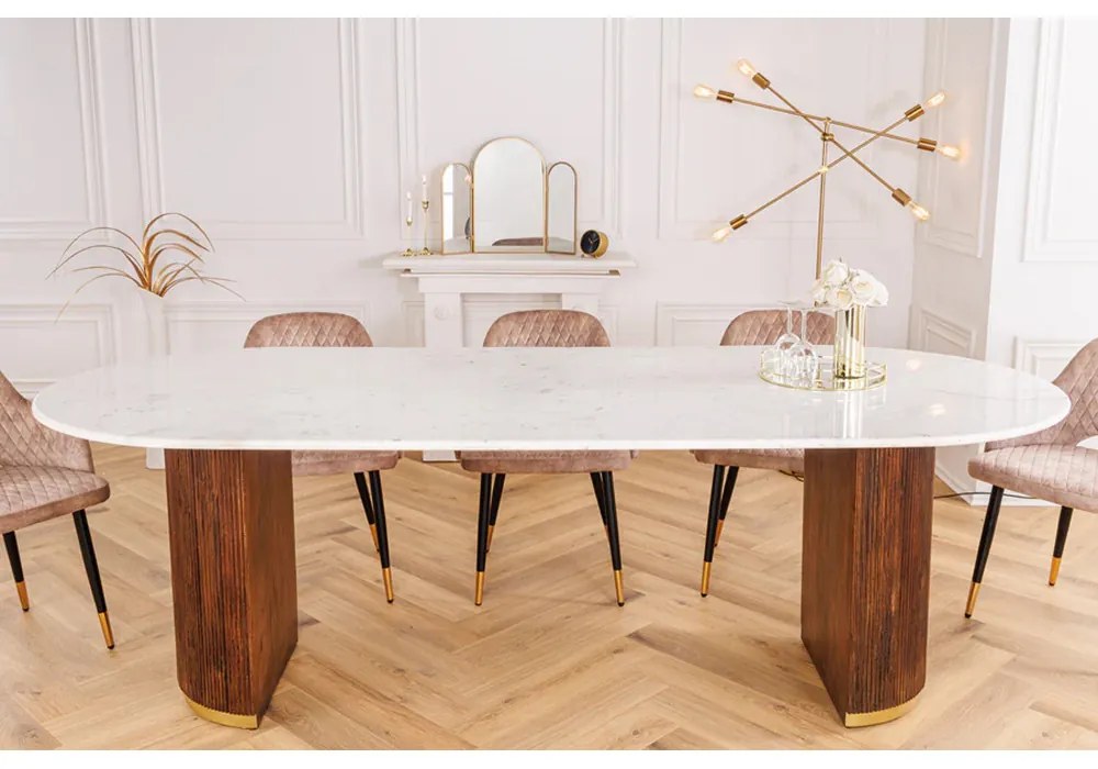 Massive home | Jídelní stůl GATSBY 220 CM mramor masiv mango