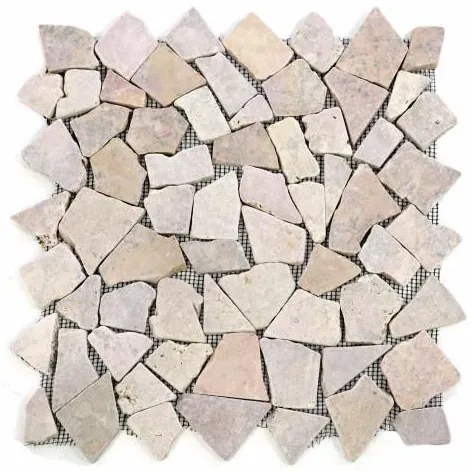 Mramorová mozaika DIVERO béžová/růžová, 9 sítěk, 1 m²