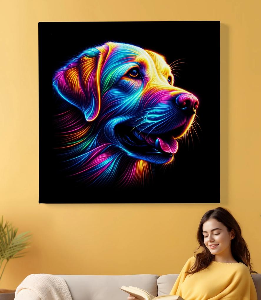 Obraz na plátně - Pes, barevný labrador FeelHappy.cz Velikost obrazu: 140 x 140 cm