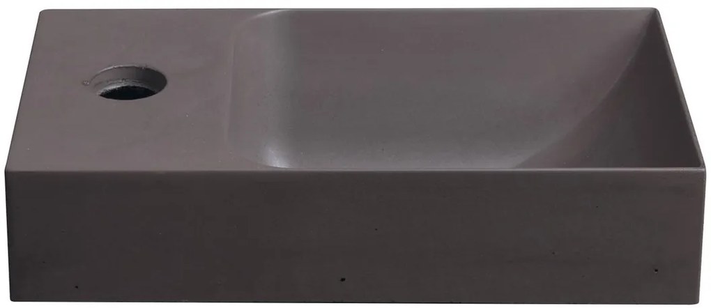 Sapho Sapho, PICCOLINO betonové umyvadlo 30,8x17cm, baterie vlevo, tmavě hnědá, PK30015