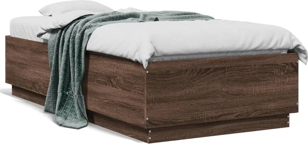 Rám postele hnědý dub 75 x 190 cm kompozitní dřevo 3209764