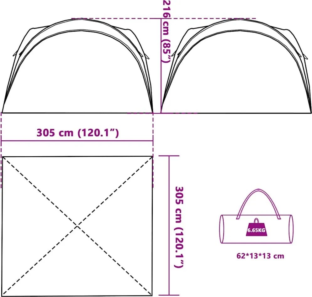 vidaXL Party stan nepromokavý [94571] Barva: Modrá