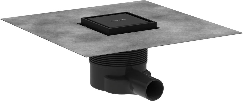 Hansgrohe RainDrain Brilliance, úplná sada podlahové vpusti 100x100 pro dlažbu, černá matná, HAN-56250670