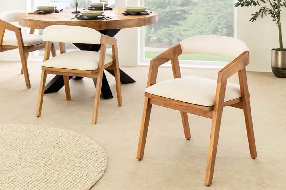 Designová jídelní židle Massive Honey akácie / béžová