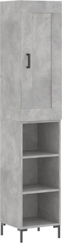 Skříň highboard betonově šedá 34,5x34x180 cm kompozitní dřevo 3200325