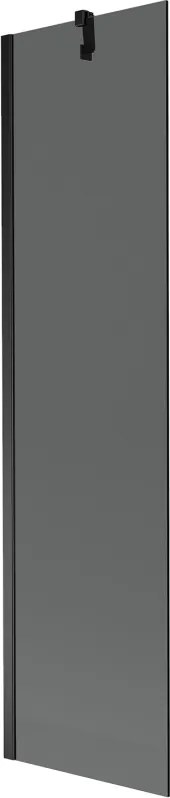 Mexen Next, vanová zástěna 1-křídlová 50 x 150 cm, fixní křídlo, 6 mm šedé sklo, černý profil, 895-050-000-00-40-70