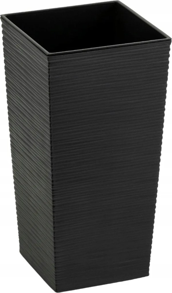 Sada 3 ks květináčů Porto Riflo 57x29,5/46x24,7/36,6x18,9 cm černá