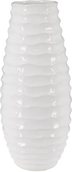 Bílá keramická váza Mauro Ferretti Waves, 13 x 30,5 cm