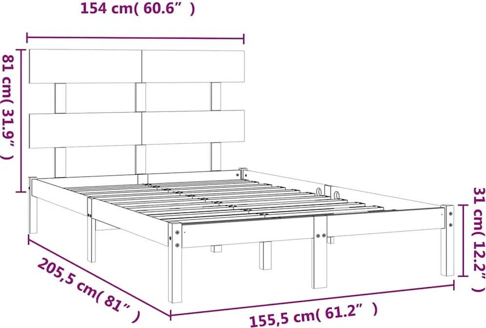 Rám postele masivní dřevo 150 x 200 cm King Size 3104678
