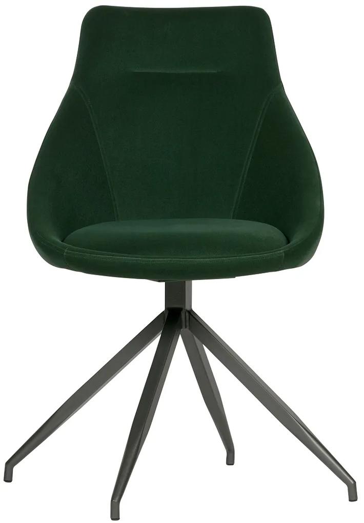 Hoorns Set dvou zelených sametových jídelních židle Orma