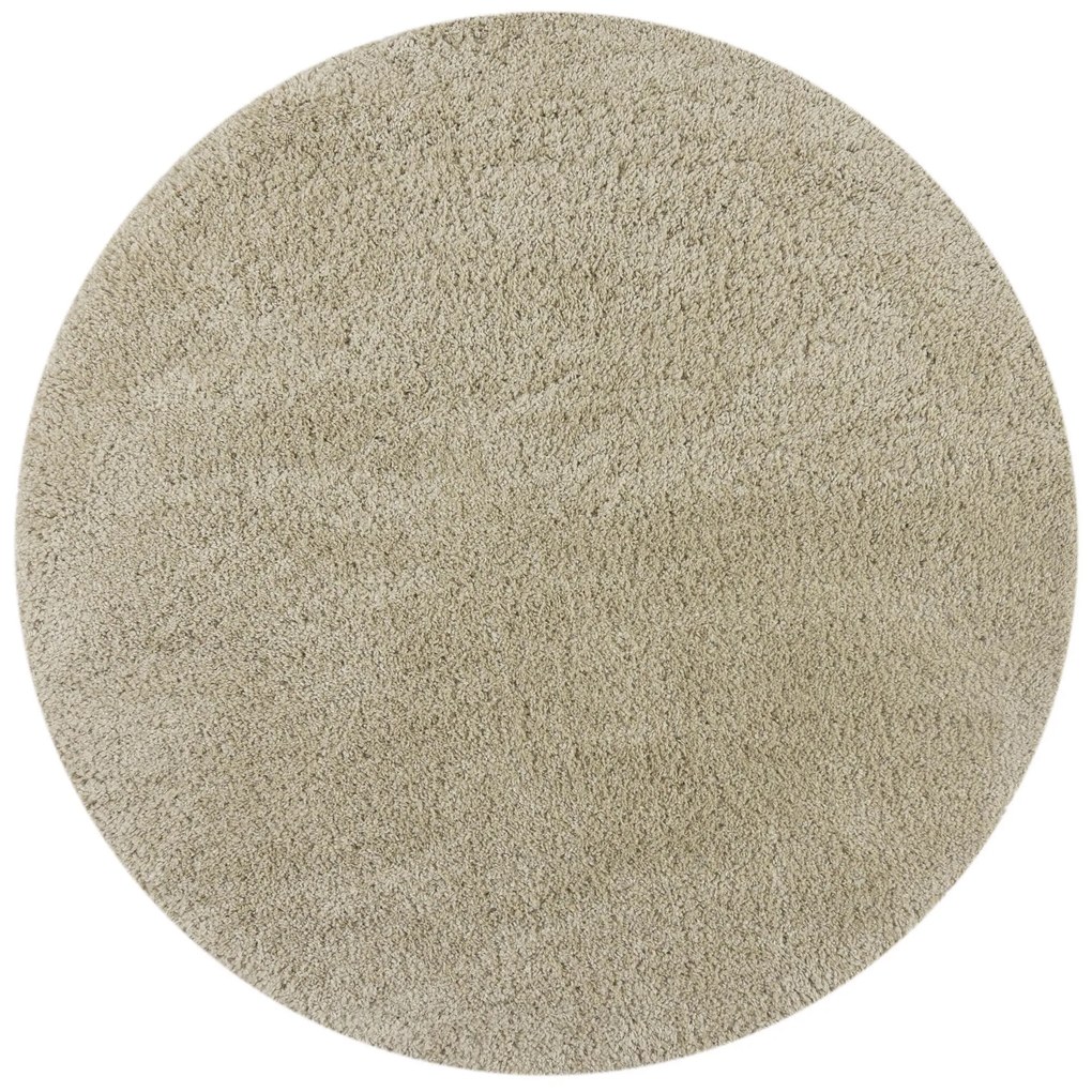 Flair Rugs, Kusový koberec Shaggy Teddy Natural kruh, 133x133 (průměr) kruh, béžová, dětský pokoj