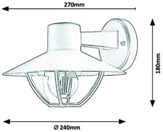 Rabalux - Venkovní nástěnné svítidlo 1xE27/10W/230V IP44