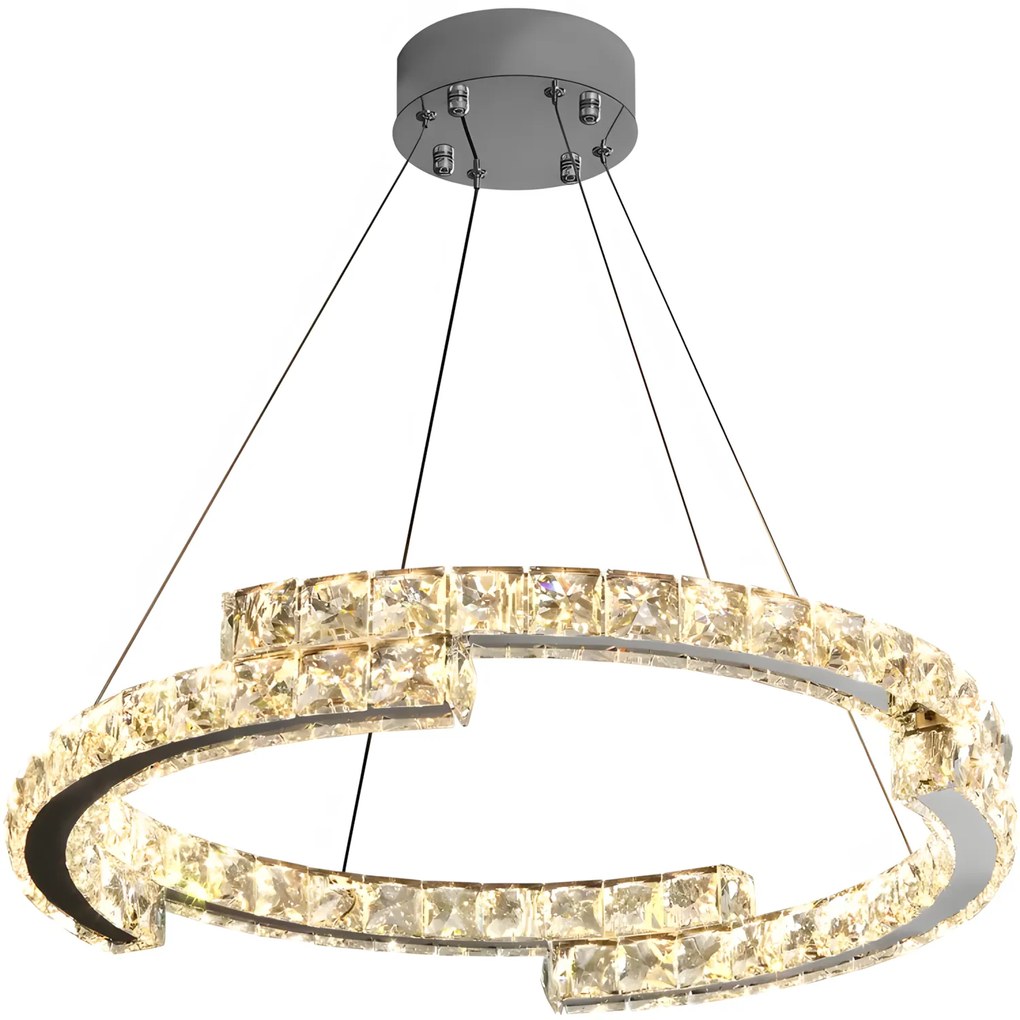 Toolight Toolight, LED křišťálové závěsné svítidlo APP1556-CP, chromová, OSW-05178