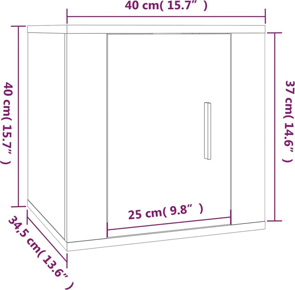 vidaXL Nástěnné TV skříňky 2 ks 40 x 34,5 x 40 cm [816643] Barva: Betonová šedá