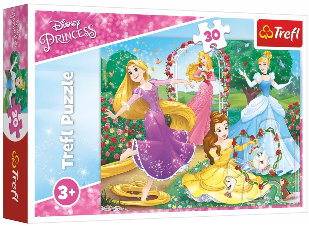 Trefl Puzzle Princezny Disney 27x20cm 30 dílků v krabičce 21x14x4cm