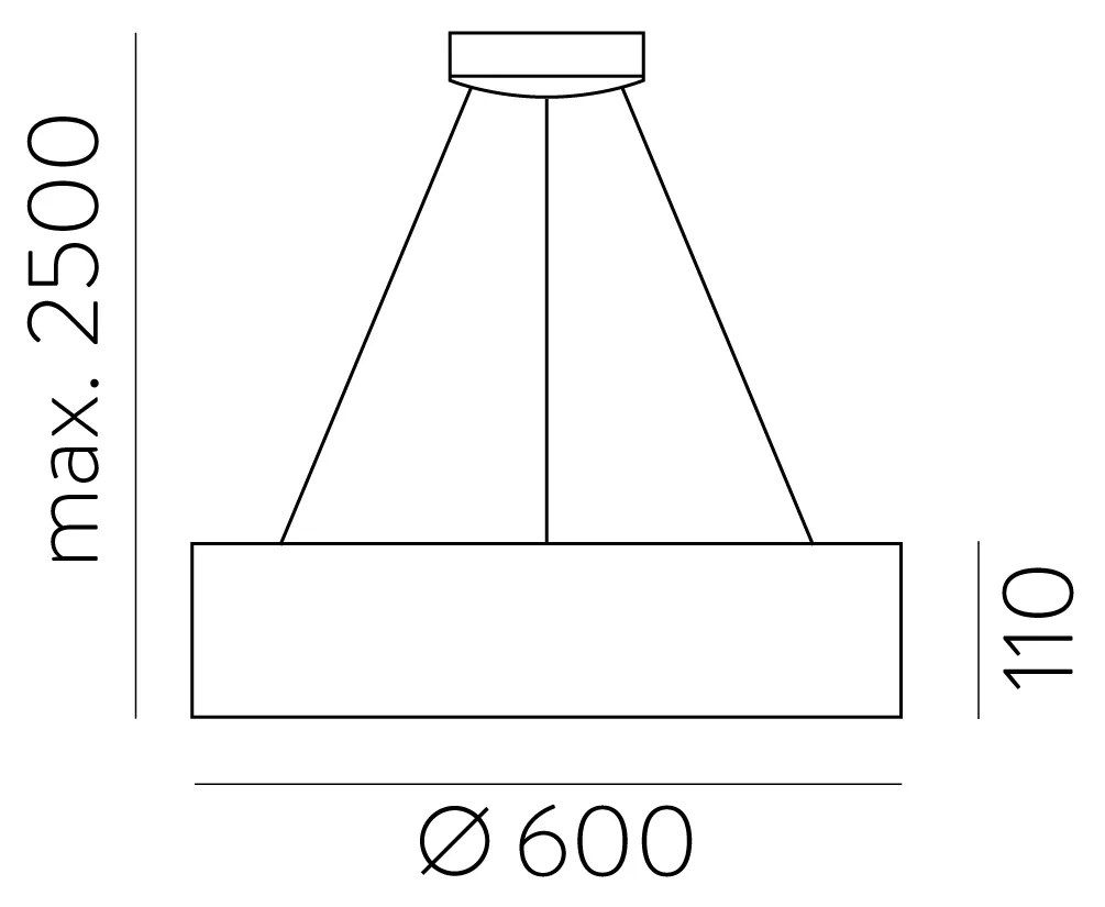 ACB Iluminacion Zavěsné LED svítidlo DILGA, ⌀ 60 cm, 48W, CRI90, CCT switch 2700-3000K Barva: Bílá, Stmívání: TRIAC