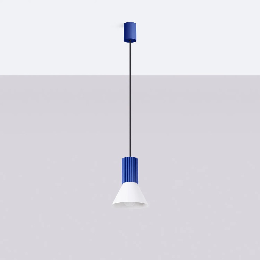 Sollux Lighting Závěsná lampa ESTRIA 1 bílá/ultramarínová