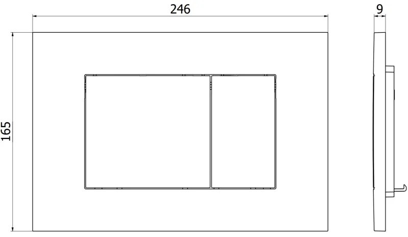 Mexen Tex 02, splachovací tlačítko, matný chrom, 6102-04
