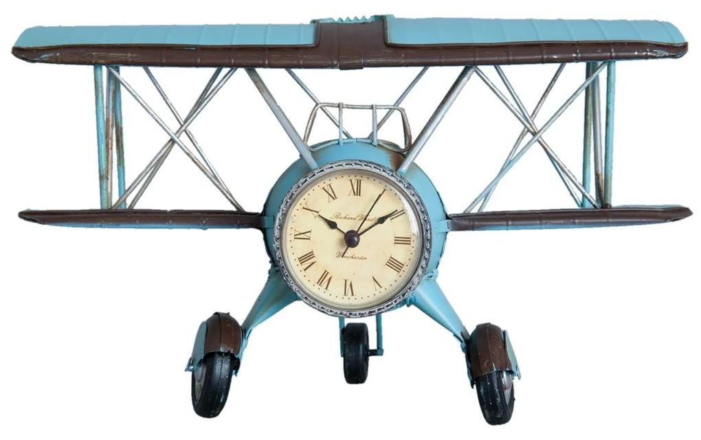 Stolní hodiny ve tvaru letadla - 30*14*18 cm / 1xAAA