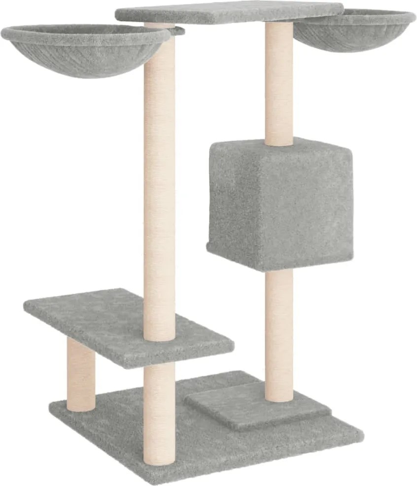 Škrabadlo pro kočky se škrabacími sloupky světle šedé 82 cm 171760