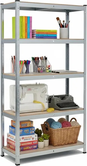 Regál 180x90x40 cm zinkovaný 5-policový, nosnost 875 kg - 2ks