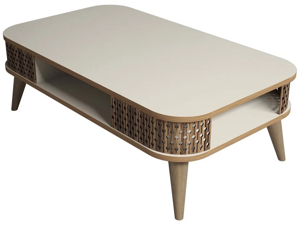 Designový konferenční stolek Baina 105 cm krémový