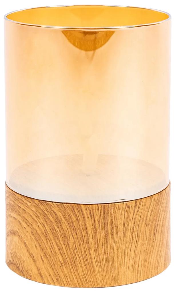 LED svíčka ve skle Amber, 10 x 15 cm