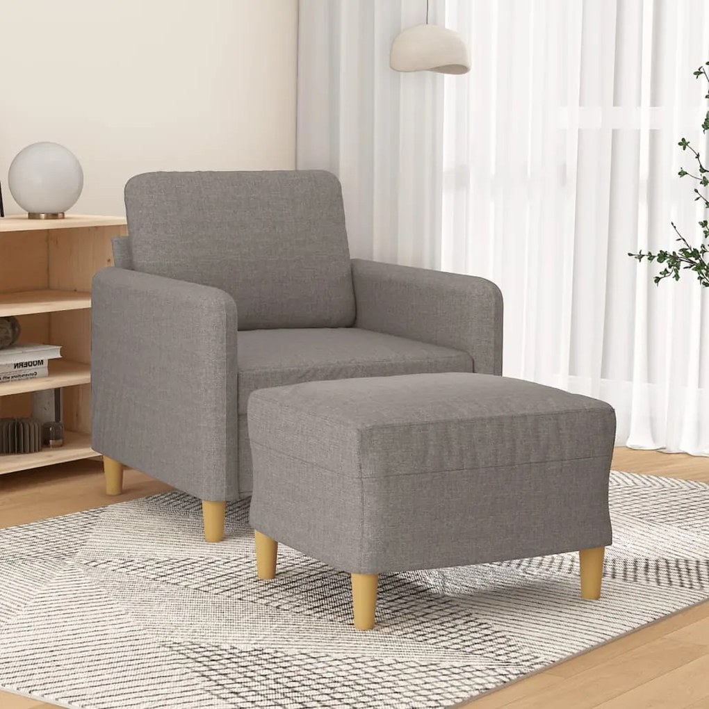 Křeslo s podnožkou taupe 60 cm textil 3201191