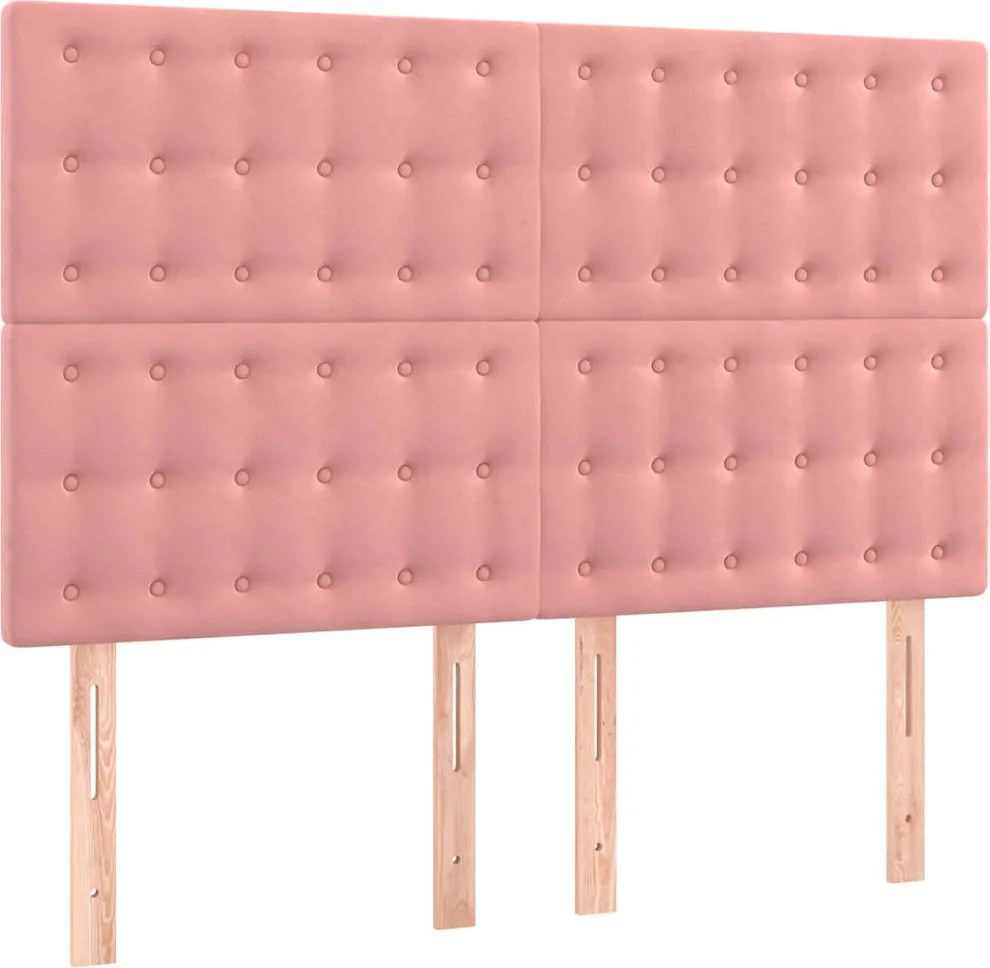 Box spring postel s matrací růžová 140x200 cm samet 3129458
