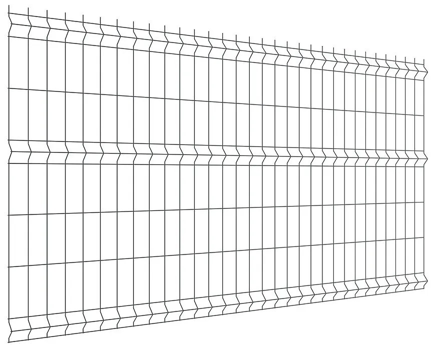 Plotový panel 3D 250x123 cm drát 3,1 mm - antracit