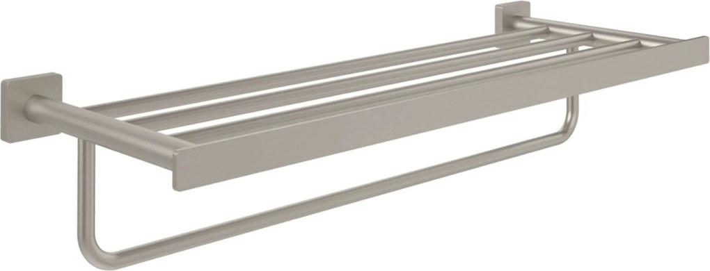 Villeroy & Boch Elements Striking - Držák ručníku s poličkou, délka 60 cm, matný kartáčovaný nikl TVA15200600064
