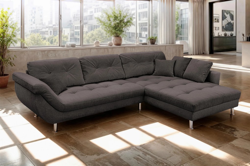 XXXLutz ROHOVÁ SEDAČKA, plast, textil, kompozitní dřevo, tmavě hnědá MID.YOU - Sedací soupravy - 000694009703