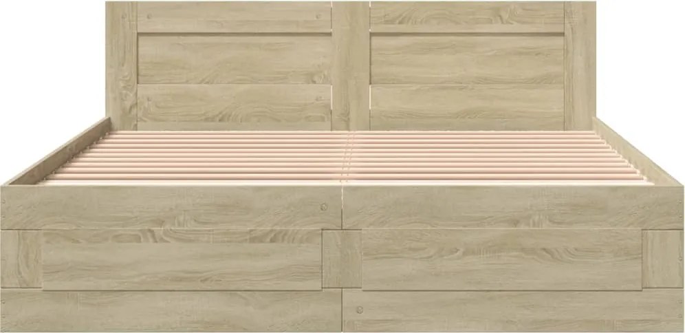 Rám postele s čelem dub sonoma 160 x 200 cm kompozitní dřevo 3295550