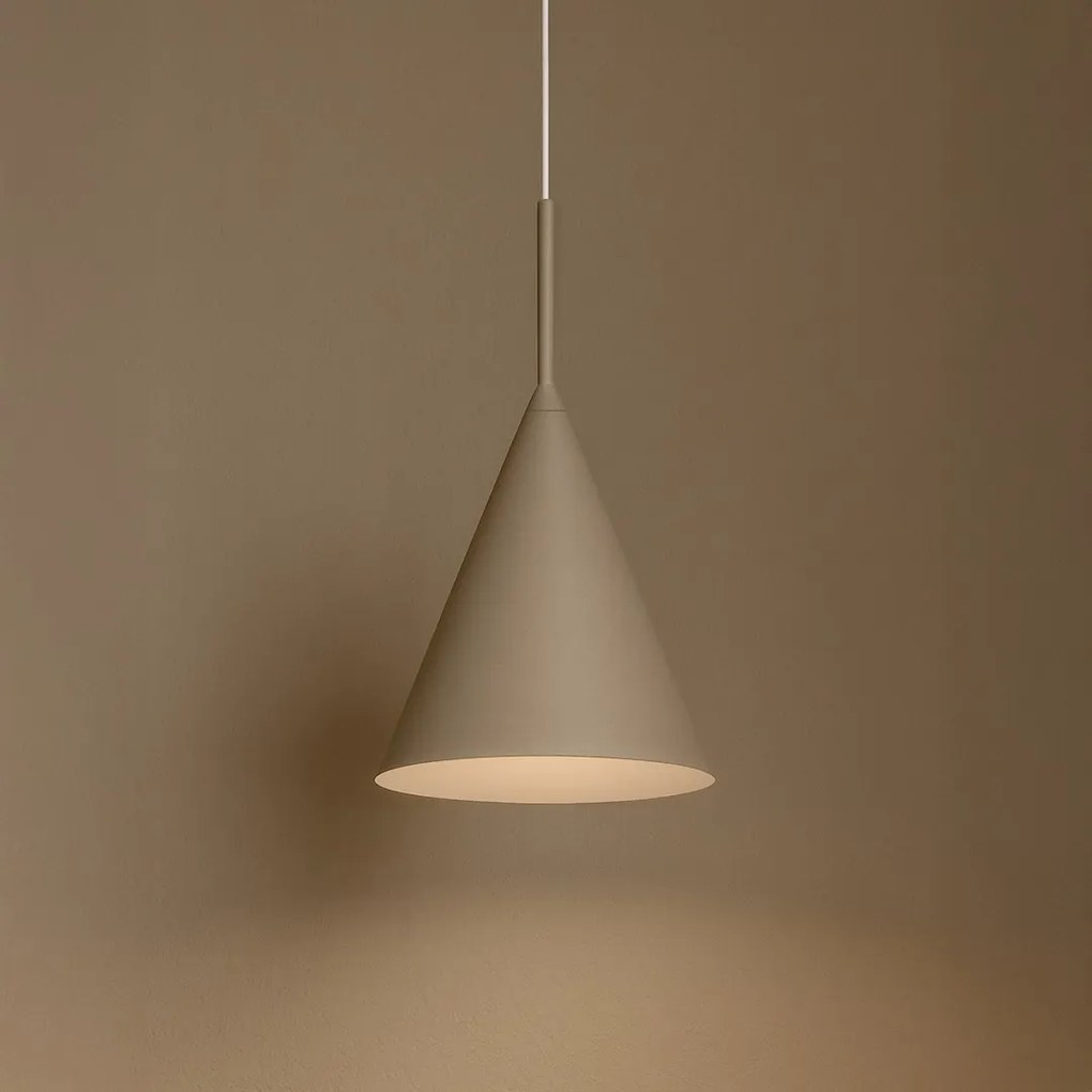 Závěsné svítidlo Capital, 1x tmavě obéžové kovové stínítko, (fi 17cm), be