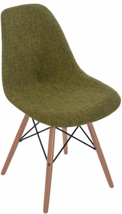 Židle DSW celočalouněná, zelená/šedá