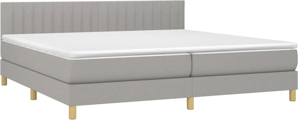 Box spring postel s matrací světle šedá 200 x 200 cm textil 3140801