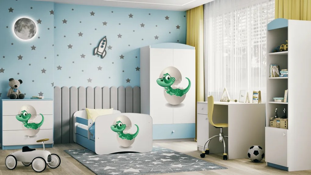 Dětská postel Babydreams dinosaurus modrá